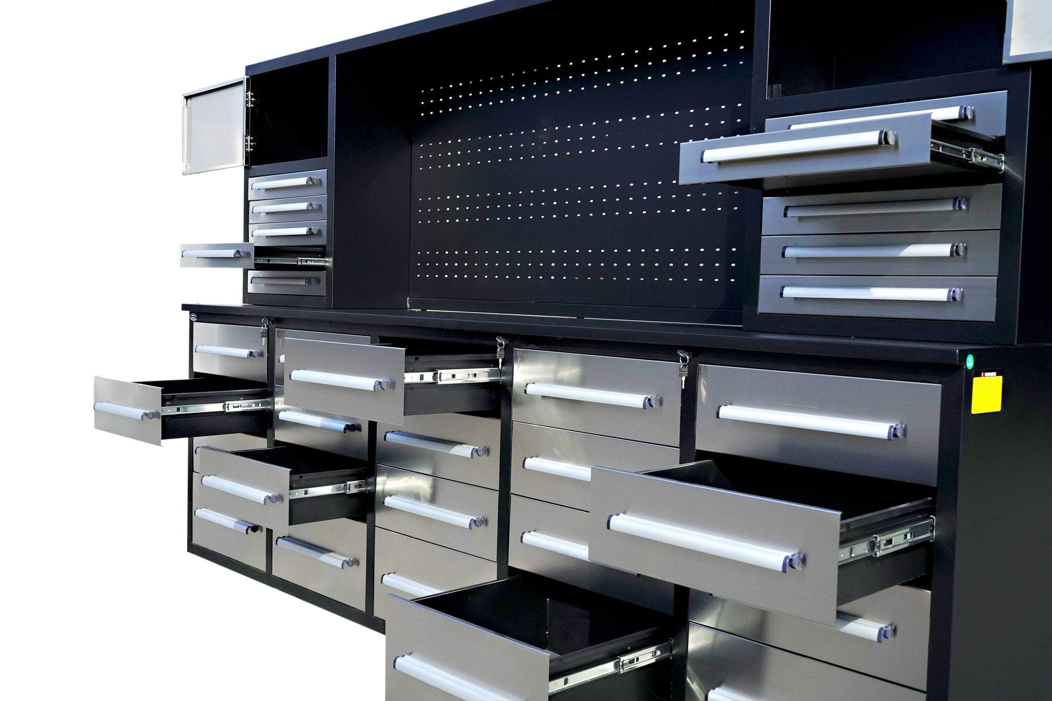 Steelman 10' Stainless Steel Garage Cabinet Workbench (30 Drawers & 2 ...